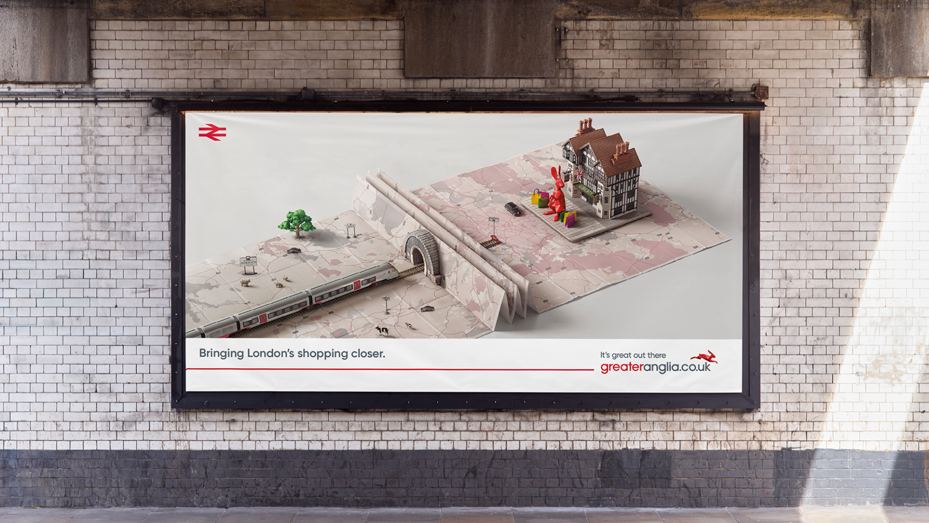 Greater Anglia Brings London Closer with Folded Map OOH Ads | LBBOnline