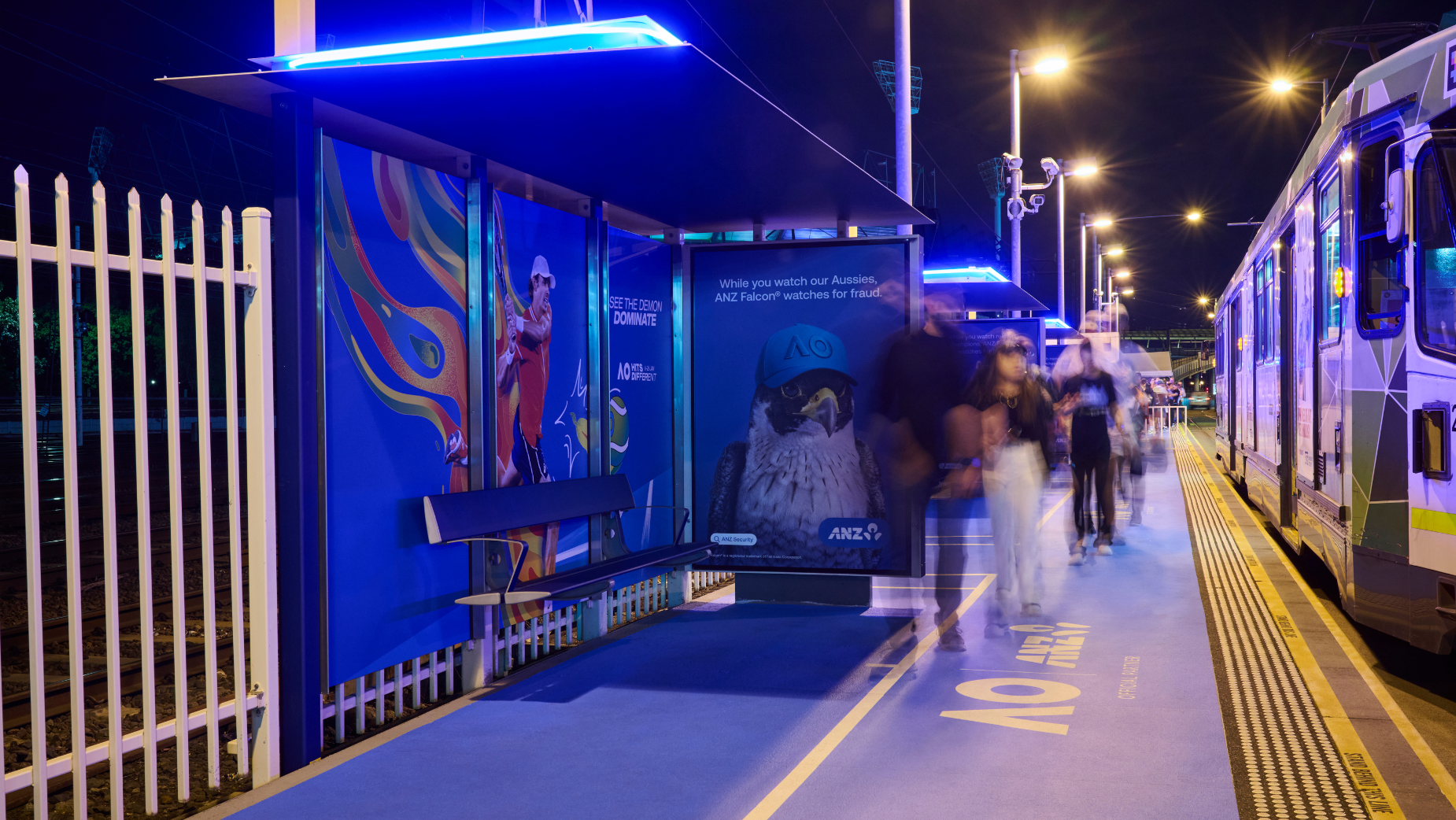 ANZ Takes Over Tram Stops for Australian Open 2025 | LBBOnline