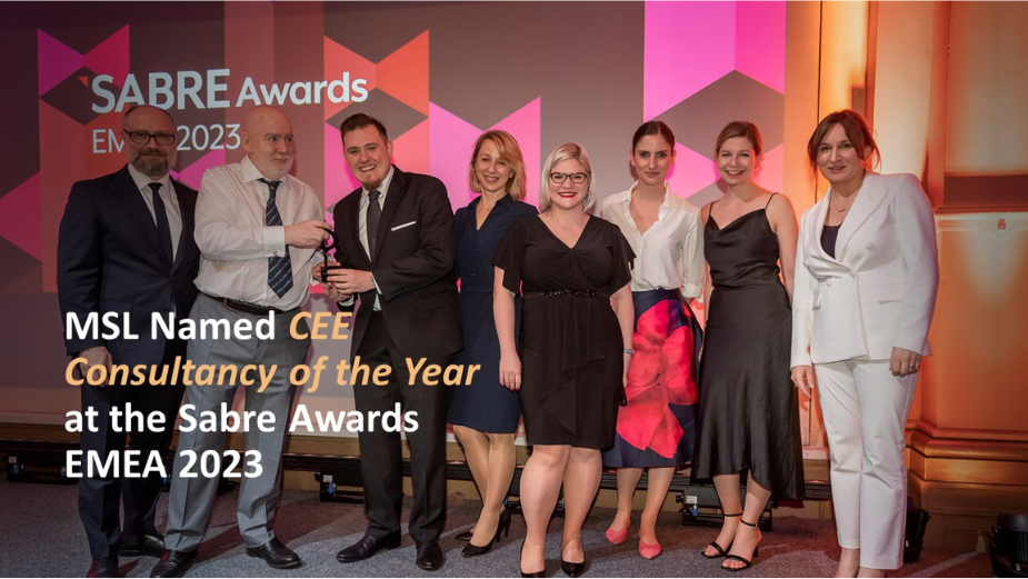 SABRE Awards EMEA 2023 Named MSL PR Consultancy of the Year in the CEE ...