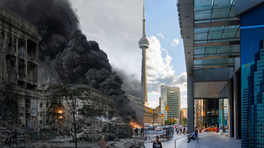 Powerful Ukrainian Aid Campaign Imagines Toronto City Under Attack ...