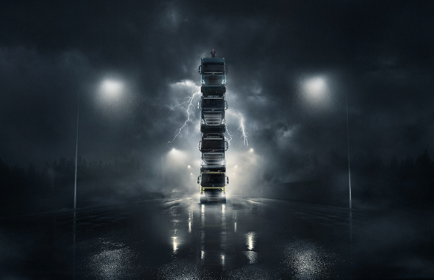 Volvo Built a Tower from Four of its New Trucks in Another Epic Stunt ...
