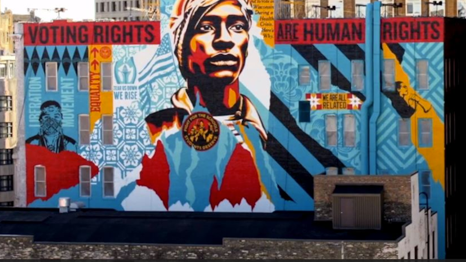 Artist Shepard Fairey Constructs Inspiring Voting Rights Mural in ...