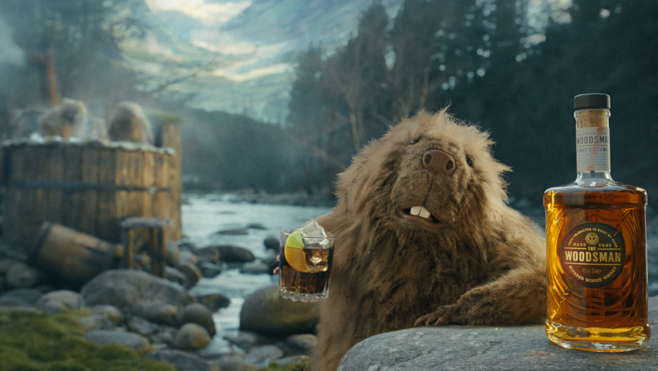 Hard Working Beavers Enjoy a Hard Earned Whisky in the Woodsman Whisky ...