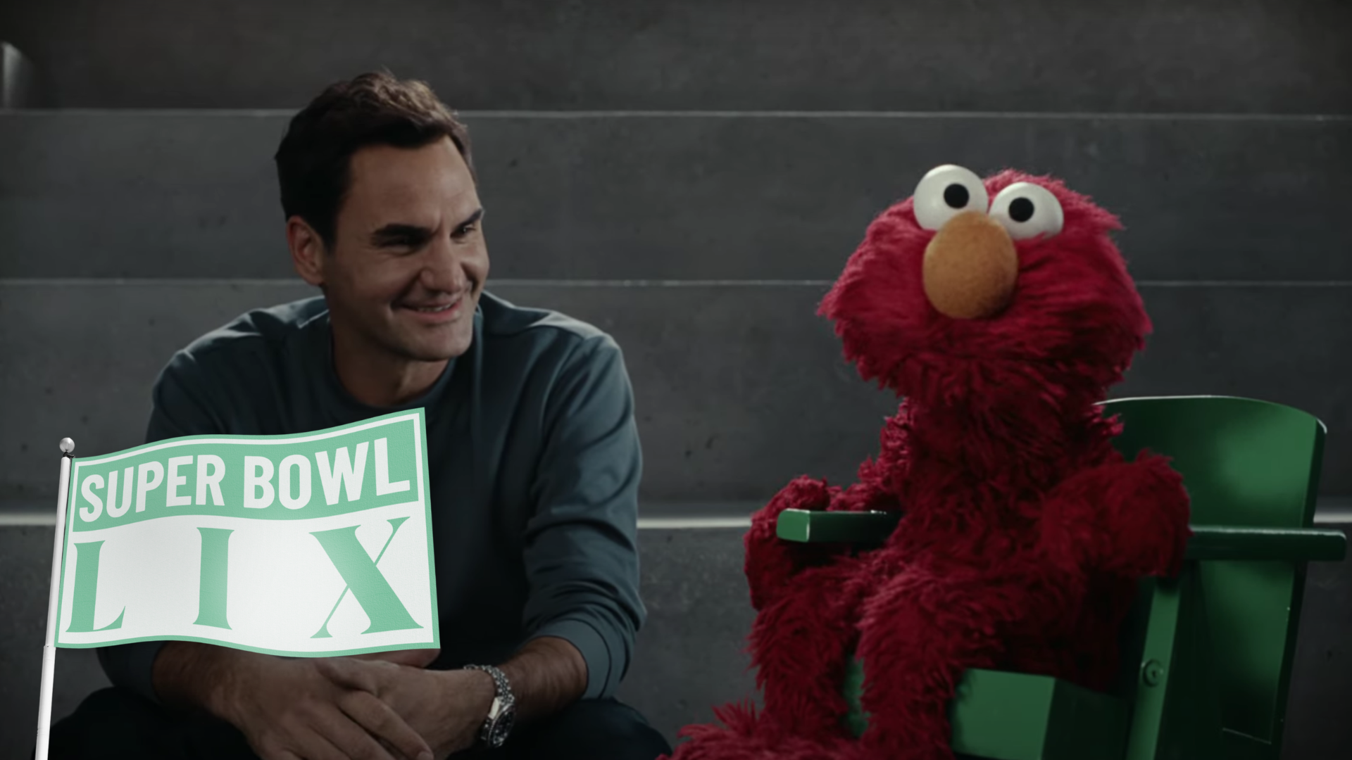 Roger Federer Teaches Elmo to Spell On in Super Bowl Ad | LBBOnline