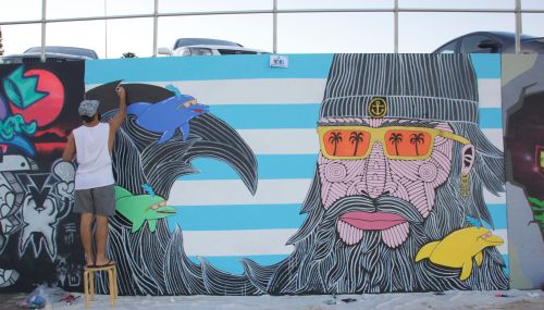 Mulga The Artist Brings His Vibrant Style To The Bondi Beach Mural ...